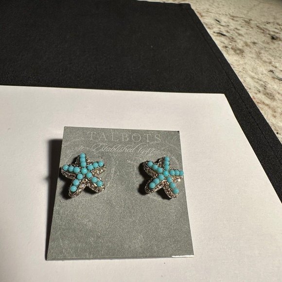 Talbots | Jewelry | Nwt Talbots Stud Earrings Pierced Rhinestone Blue ...